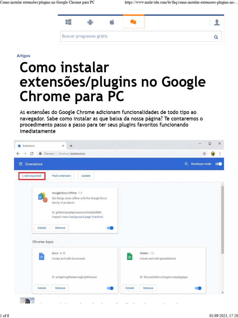 Como Instalar Extensões - Plugins No Google Chrome para PC | PDF | Plug-in (informática) | PCs ...