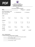 Grade 5 Math Numeracy Assessment | PDF | Teaching Mathematics