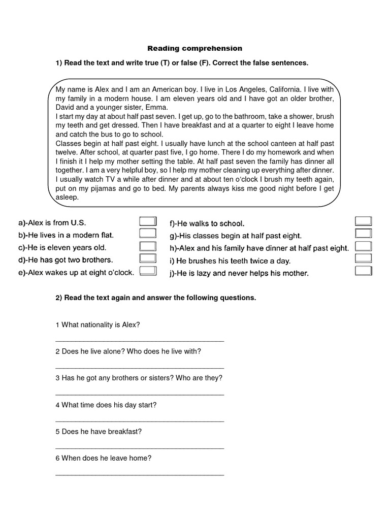 Reading Comprehension PRACTICE | PDF