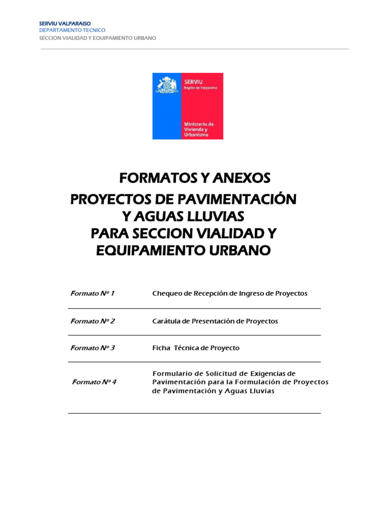 Formatos para Proyectos de Pavimentación | PDF | Tecnología