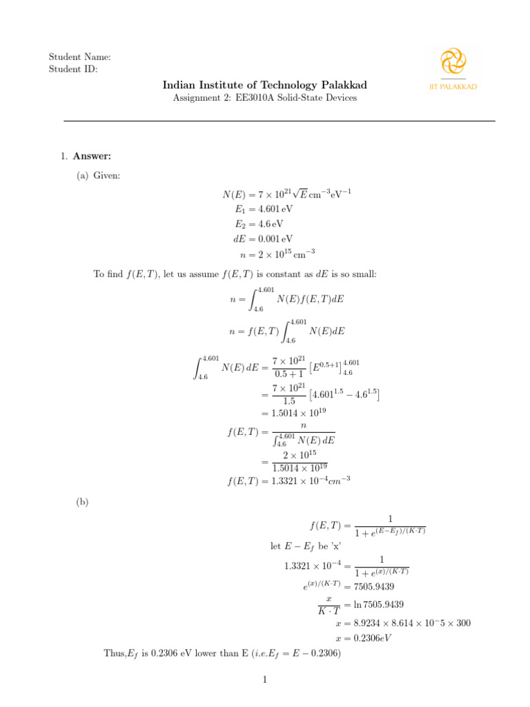 HomeWork Assignment University of Alberta Engineering 1 | PDF | Electronvolt | Electron