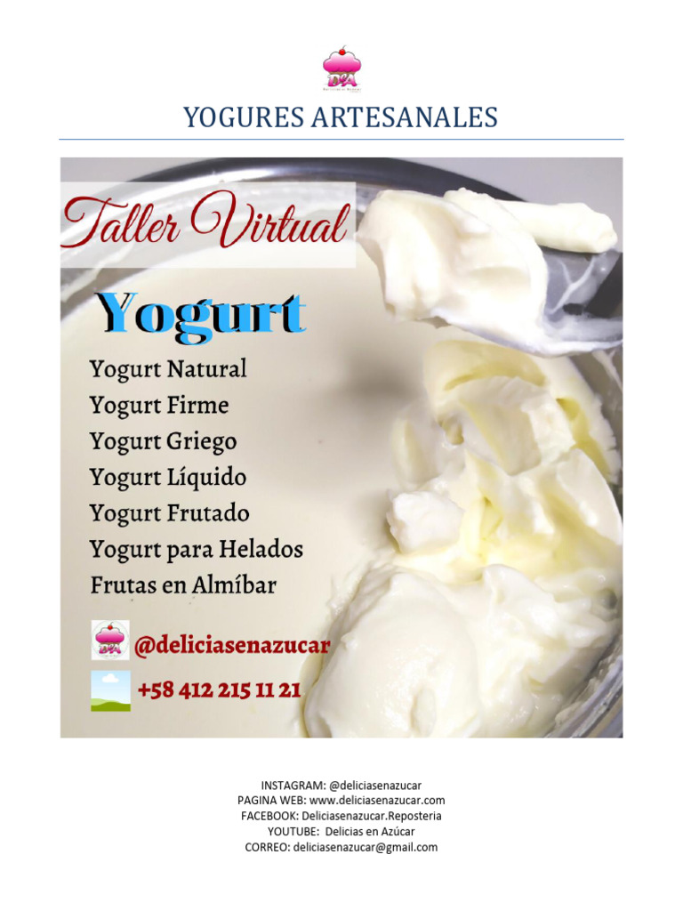 Yogures Artesanales PDF 1 | PDF | Yogur | Productos lácteos