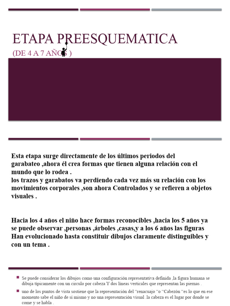 Dibujos en la Etapa Preesquemática | PDF | Educación de la primera ...