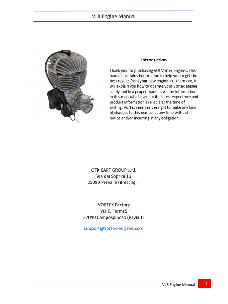 VLR Engine User Guide | PDF | Carburetor | Piston