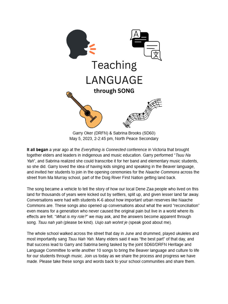Teaching Language Through Song - May 5, 2023 | PDF | Linguistics ...