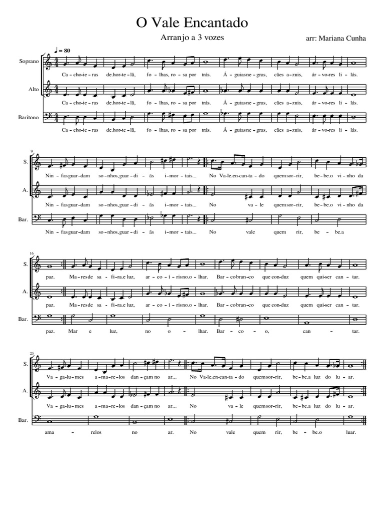Arranjo Vocal "O Vale Encantado" | PDF