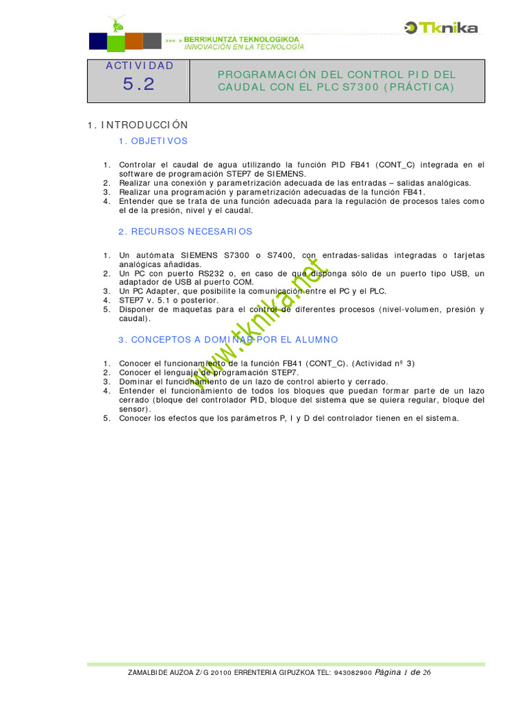 PID - Caudal - TKNIKA - ACTIVIDAD 5.2. - Regulaci - N de Caudal (PR ...
