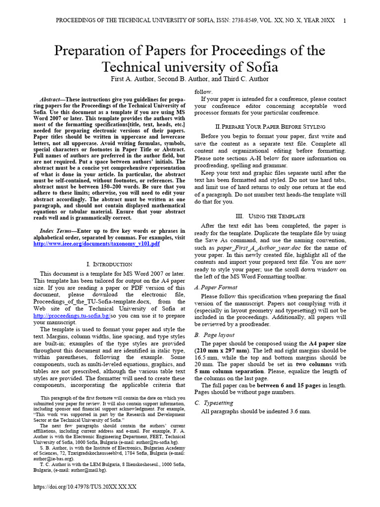 Proceedings of The TU-Sofia-template | PDF | Page Layout | Magnetization