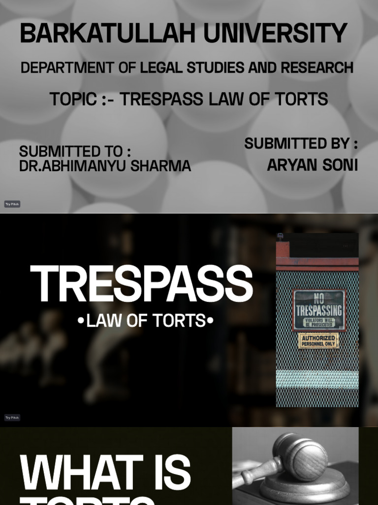 Trespass Pdf Trespass Tort