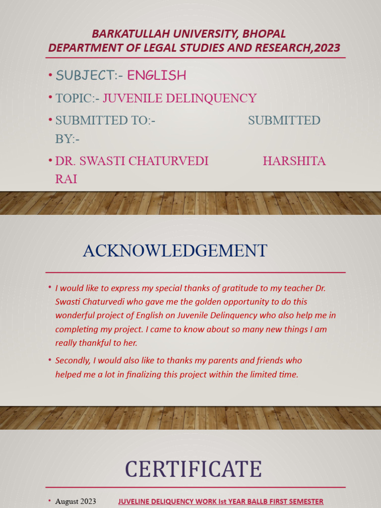 Harshita Rai 1234 | PDF | Juvenile Delinquency | Juvenile Court