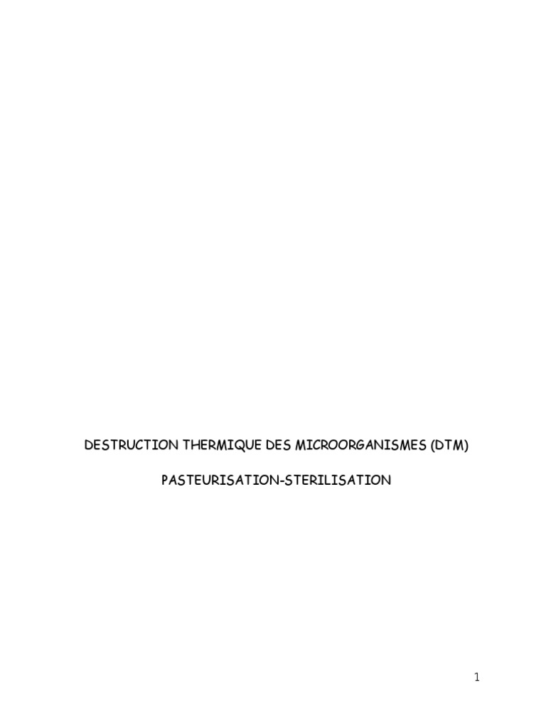 Opérations Unitaires: Destruction Thermique | PDF | Bactérie | Micro-organisme