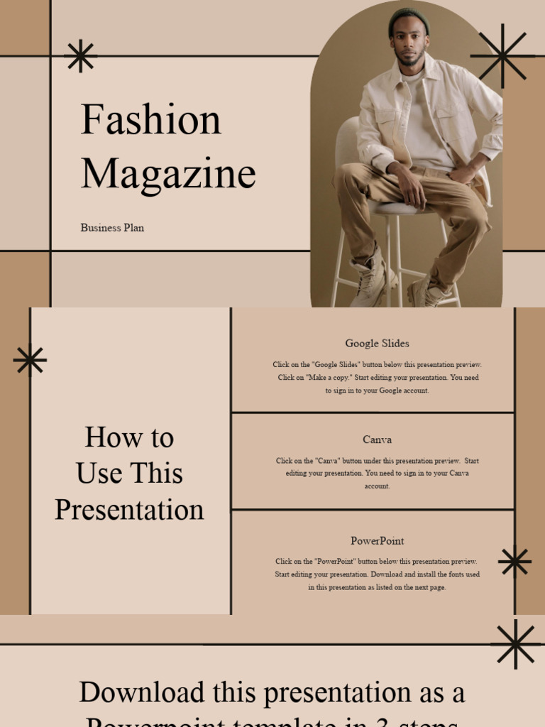 Fashion Magazine Business Plan Brown And Cream Fashion Presentation
