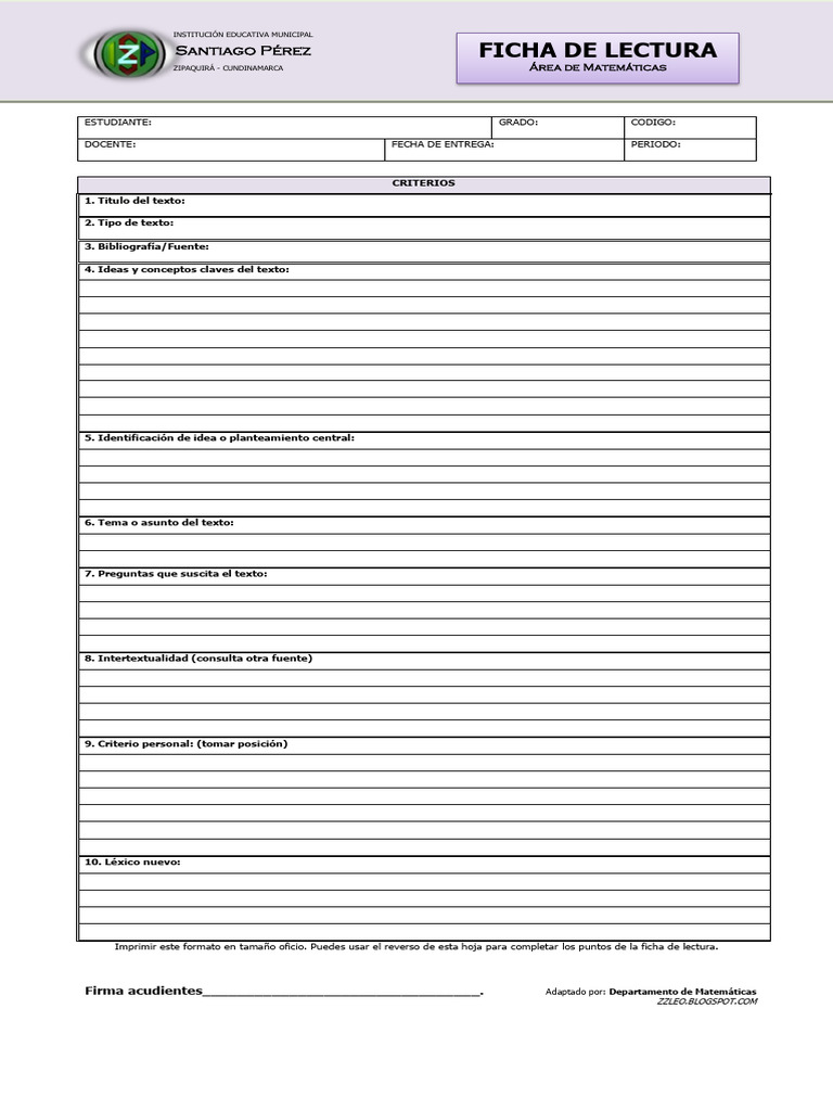 Ficha Lectura 2022 | PDF