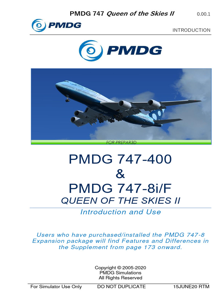 PMDG 747 Introduction | PDF | Simulation | Copyright
