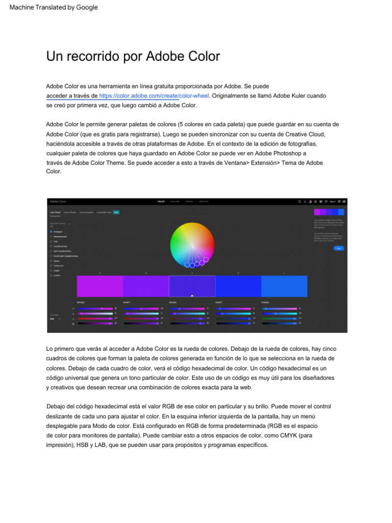 Guía Completa de Adobe Color | PDF | Color | Modelo de color Rgb