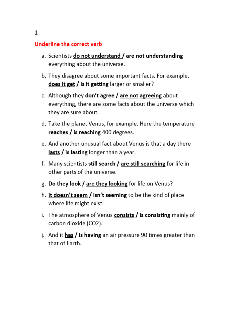 Lesson 02 Present Progressive | PDF | Atmosphere Of Earth | Venus