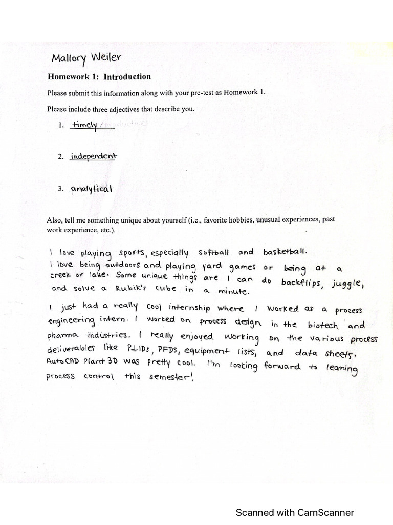 ChE 4110 Process Control HW 1 - Written Work | PDF