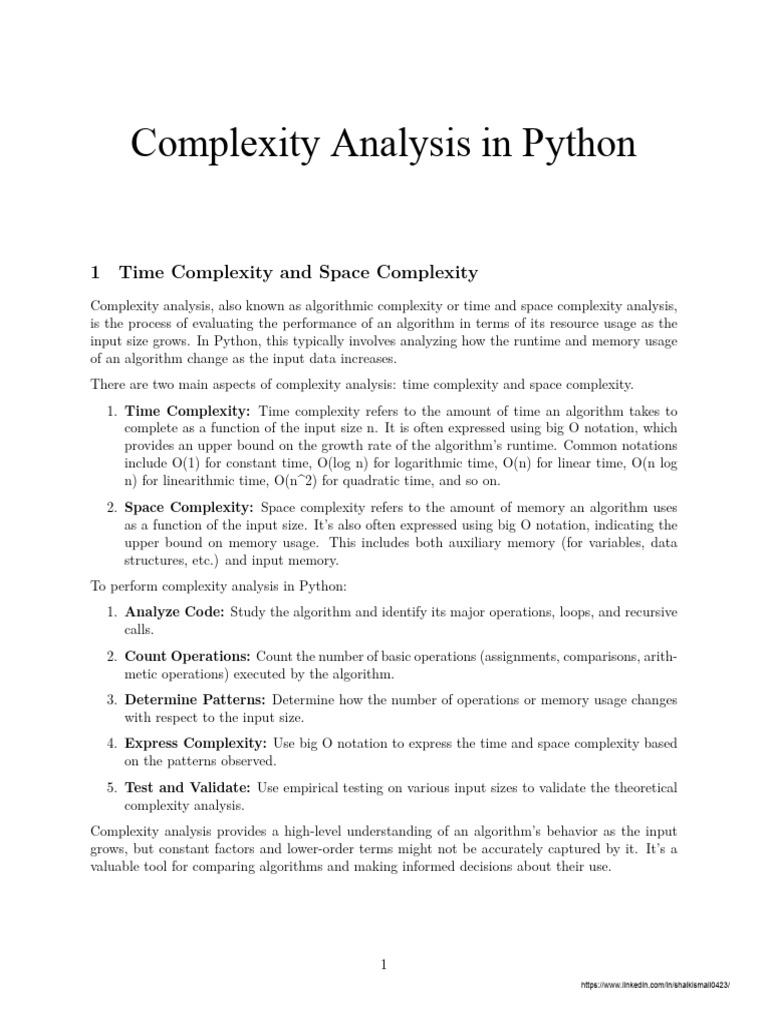 Complexity Analysis | Download Free PDF | Time Complexity | Applied ... Complexity Analysis | Download Free PDF | Time Complexity | Applied ...