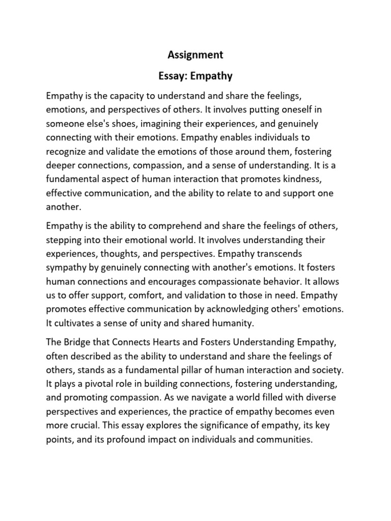 Assignment Empathy | PDF | Empathy | Compassion