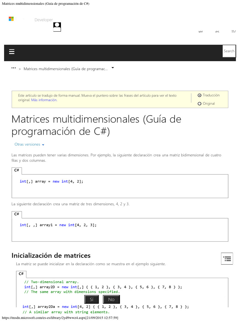 T1 - 04 - Matrices Multidimensionales en C# | Descargar gratis PDF | C ...