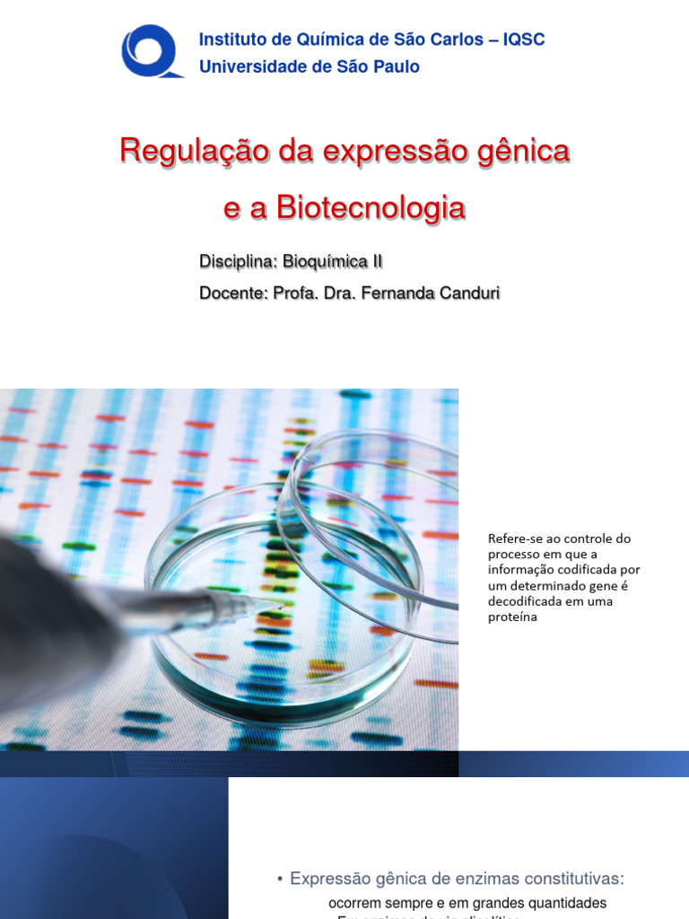 Regulação Da Expressão Gênica e A Biotecnologia | PDF | Gene ...