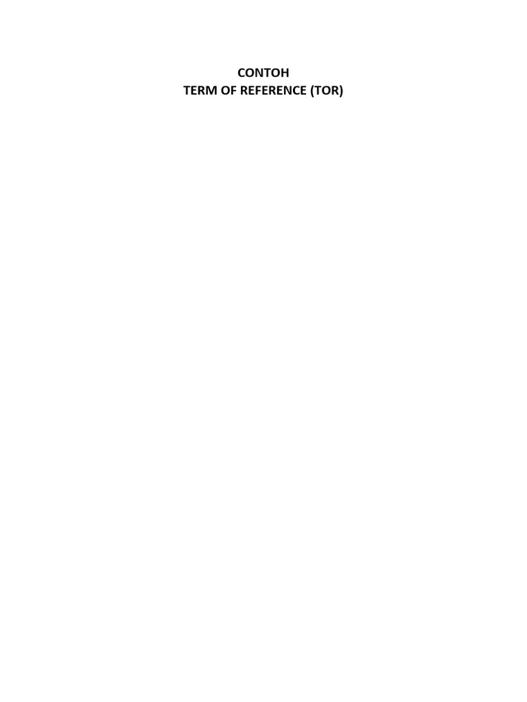 Contoh Term of Reference (TOR) | PDF | Bisnis