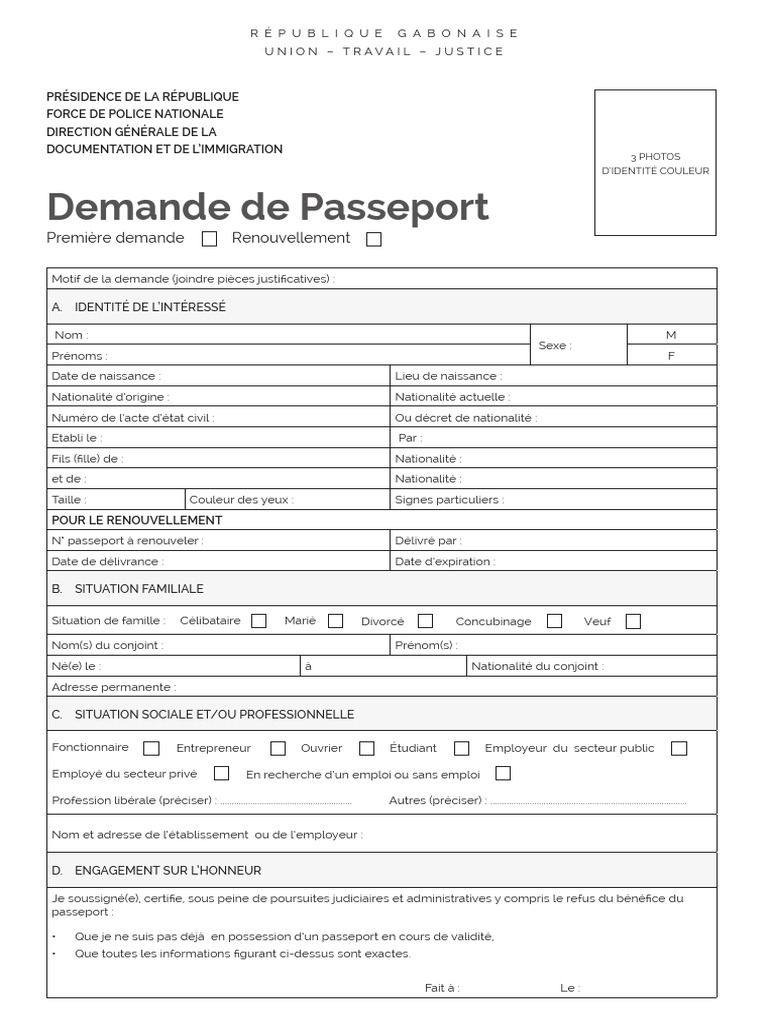 Formulaire-Demande-Passeport 230109 155952 | PDF | Passeport ...