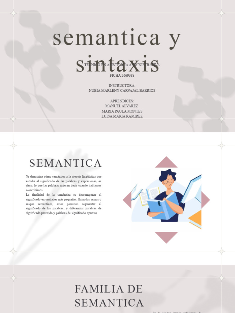 Semantica y Sintaxis | PDF | Oración (Lingüística) | Palabra
