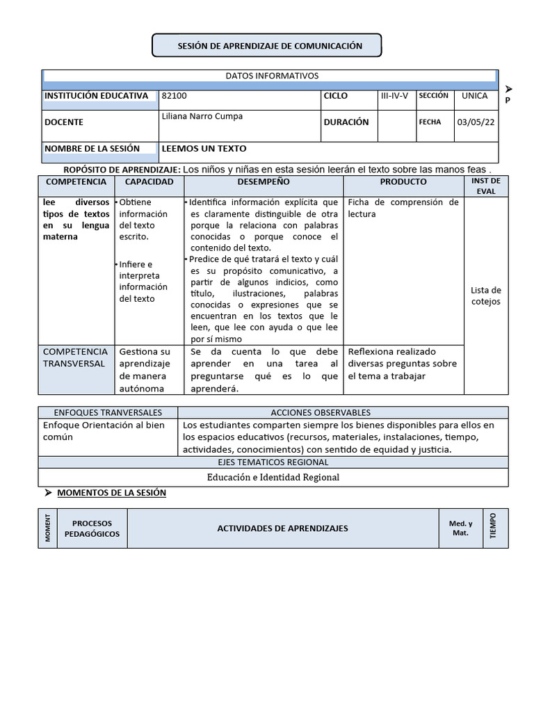 Comprensión de "Las Manos Feas" | PDF | Aprendizaje | Comunicación