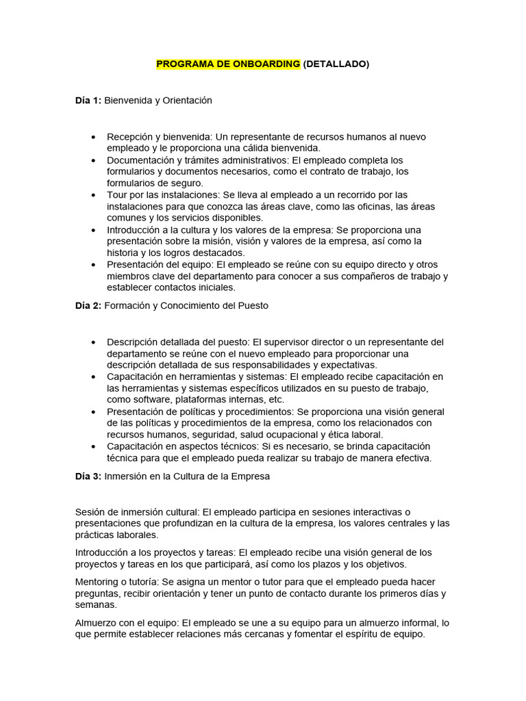 Programa de Onboarding | PDF | Gestión de recursos humanos | Business