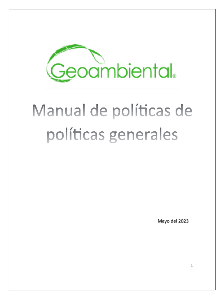 Manual de Políticas de Políticas Generales | PDF | Negocios económicos ...