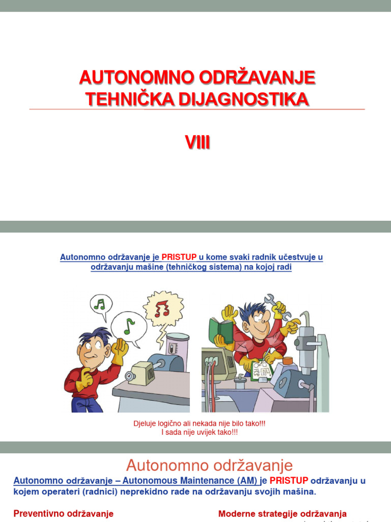 Autonomno Odrzavanje I Tehnicka Dijagnostika | PDF