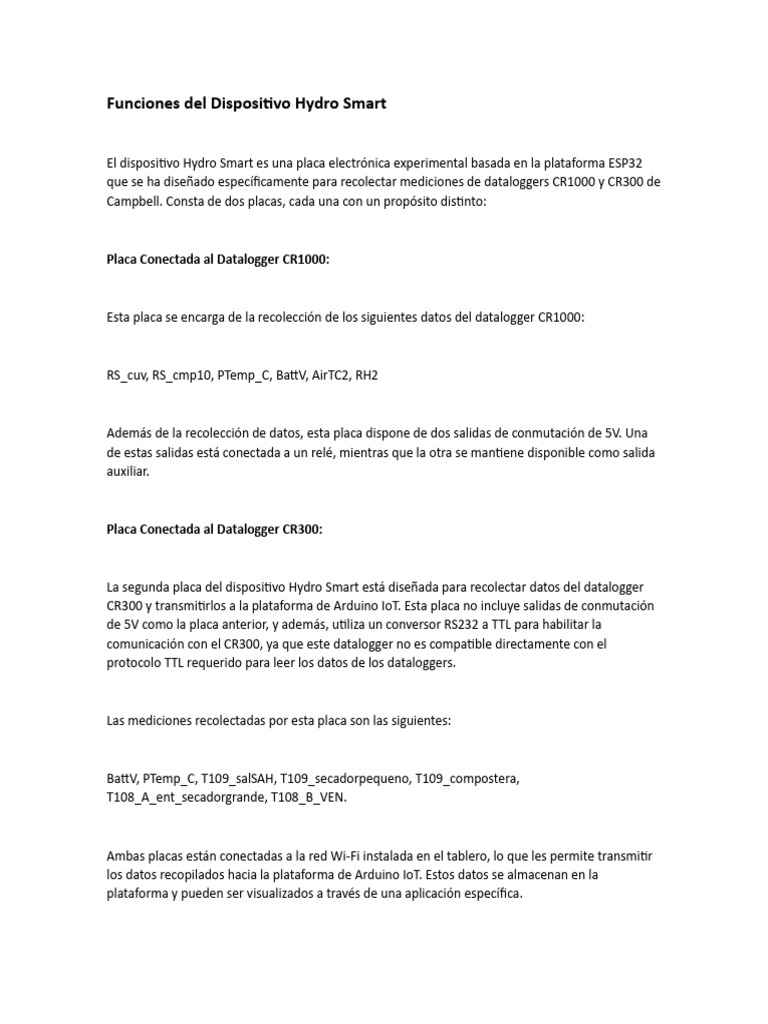Funciones del Dispositivo Hydro Smart | PDF | Aplicación movil | Google ...