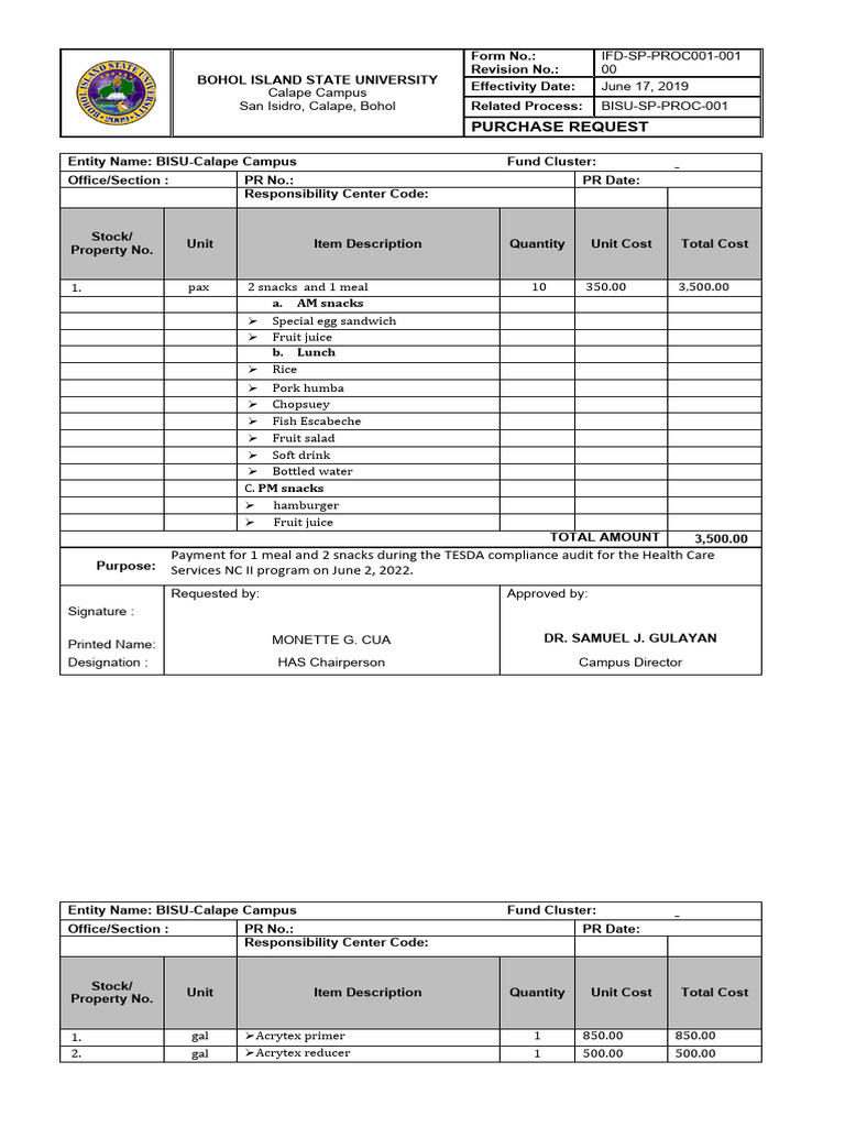 Purchase Request - New | PDF | Usb | Paper