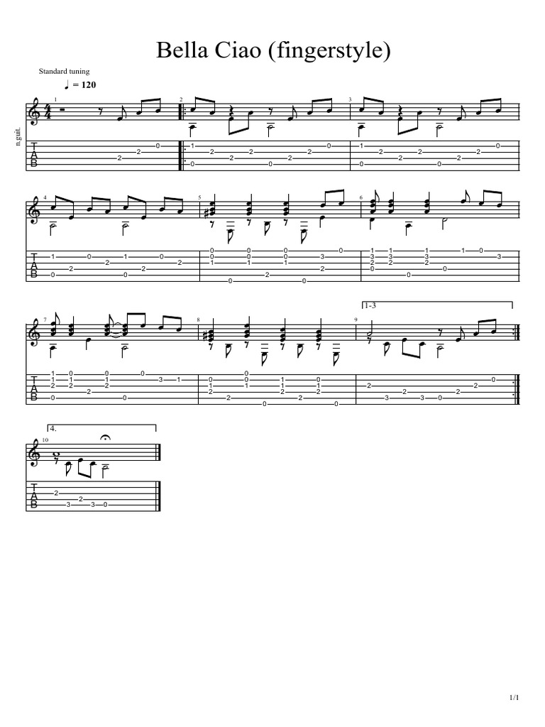 Bella Ciao Fingerstyle #2 | PDF | Character Encoding | Encodings