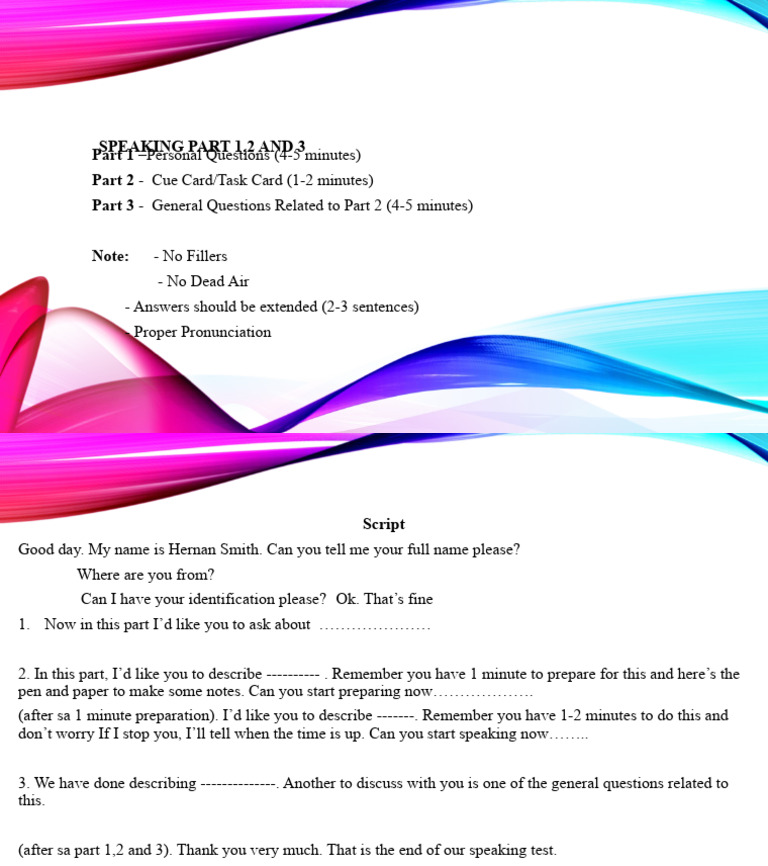 Speaking Script | PDF