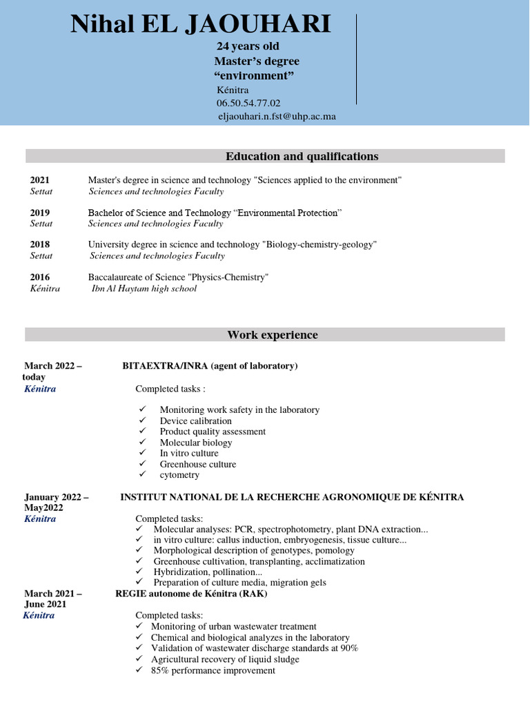 RESUME El Jaouhari Nihal | PDF | Science | Molecular Biology