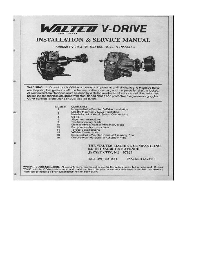 Walters V-Drive | PDF