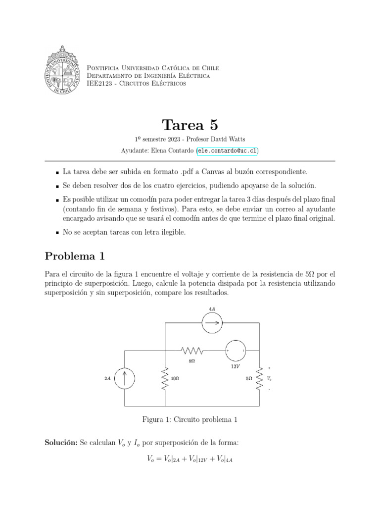 Tarea 5 - Circuitos Eléctricos V01 | PDF | Resistencia Eléctrica y Conductancia | Red eléctrica