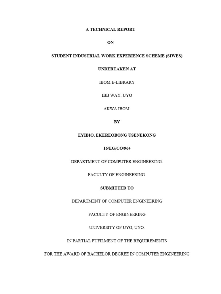 Siwes Report Ekere | PDF | Computer Network | Network Interface Controller