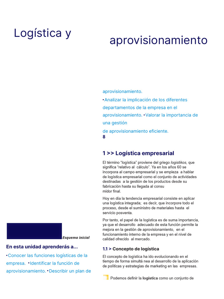 Logística y Aprovisionamiento Empresarial | PDF | Logística | Business