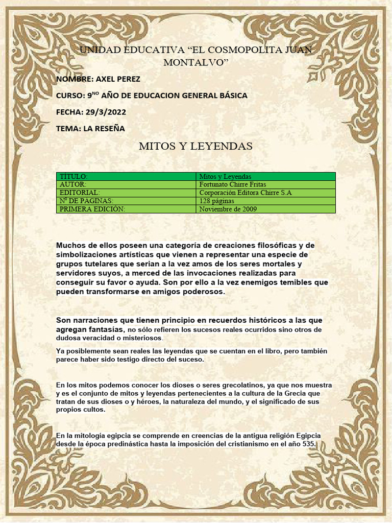 Mitos y Leyendas | PDF