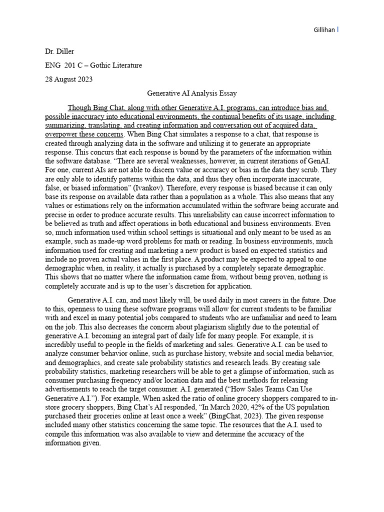 Generative AI Analysis Essay | PDF | Artificial Intelligence ...