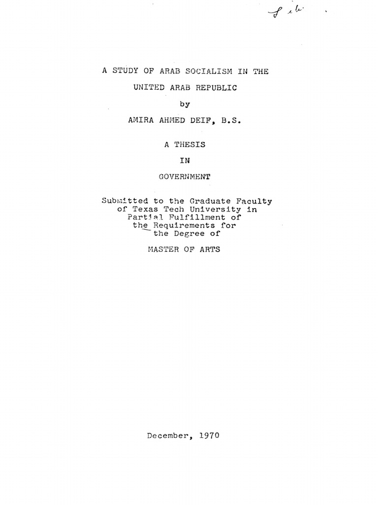 A Study of Arab Socialism in The United Arab Republic | PDF | Egypt ...