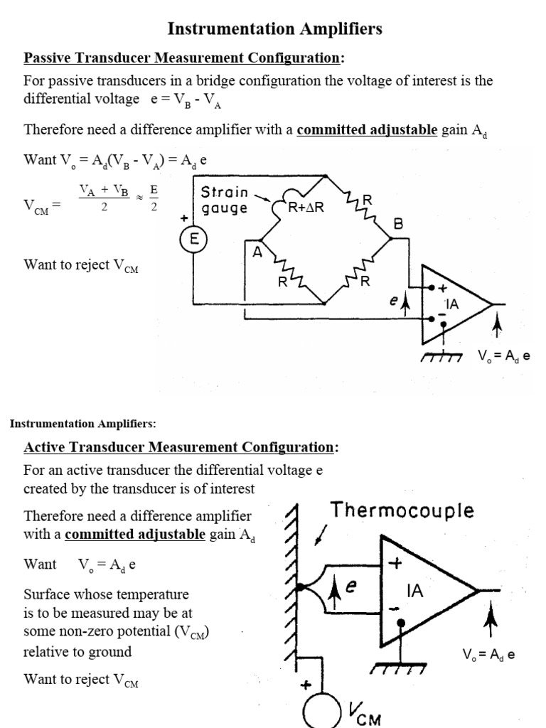 Instrumentation Amplifiers | PDF | Amplifier | Operational Amplifier