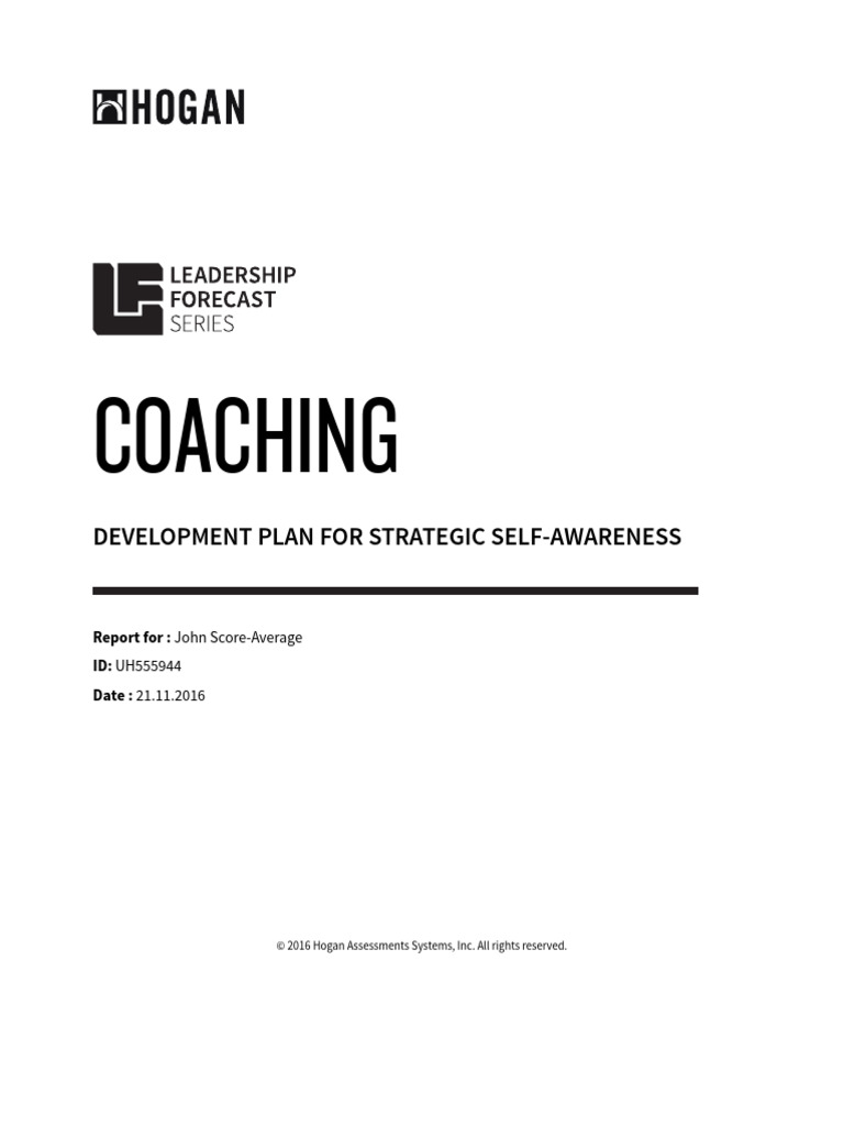 Hogan Sample Report-Coaching | Download Free PDF | Leadership | Forecasting