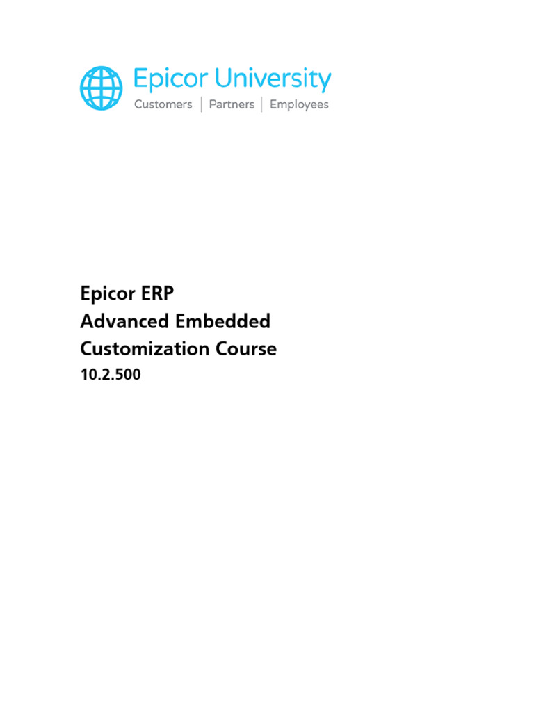 Epicor ERP10 Advanced Embedded Customization | PDF | Method (Computer Programming) | Databases