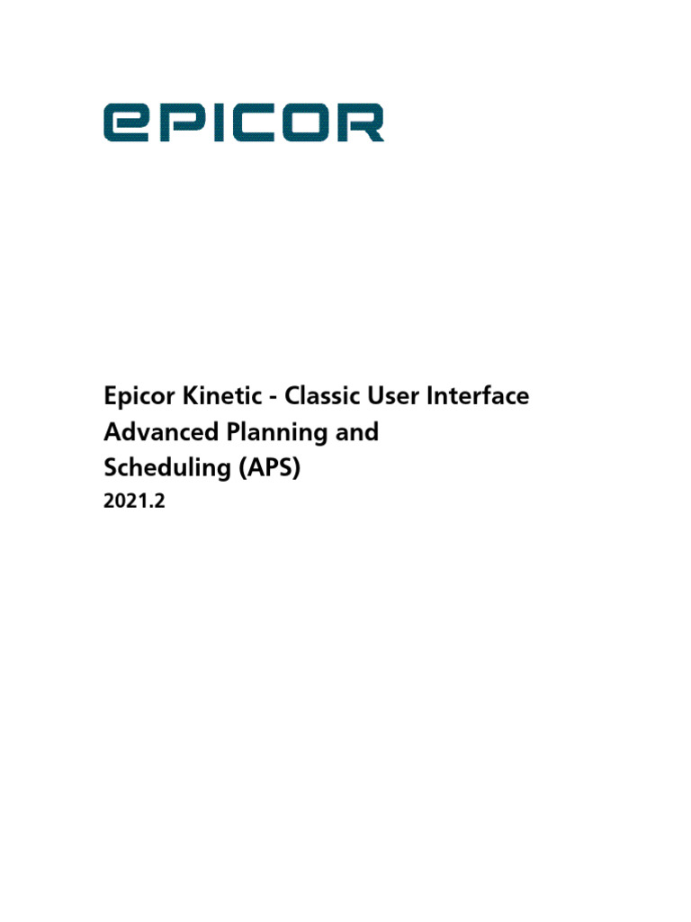 Epicor ERP10 Advanced Scheduling | PDF | Databases | Scheduling (Computing)