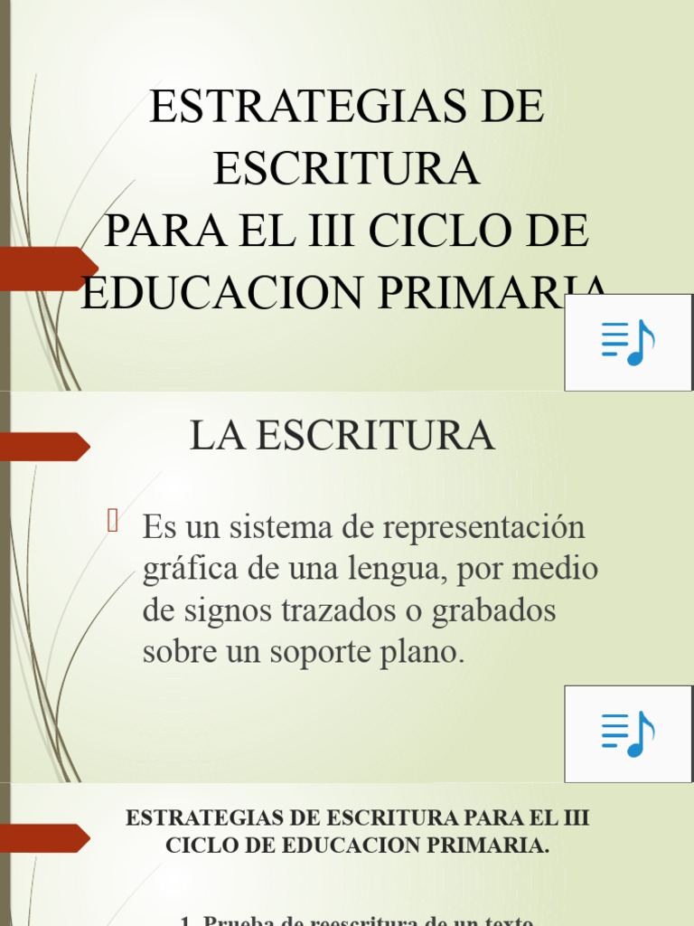 Estrategias de Escritura Presentacion | PDF | Enseñando | Escritura