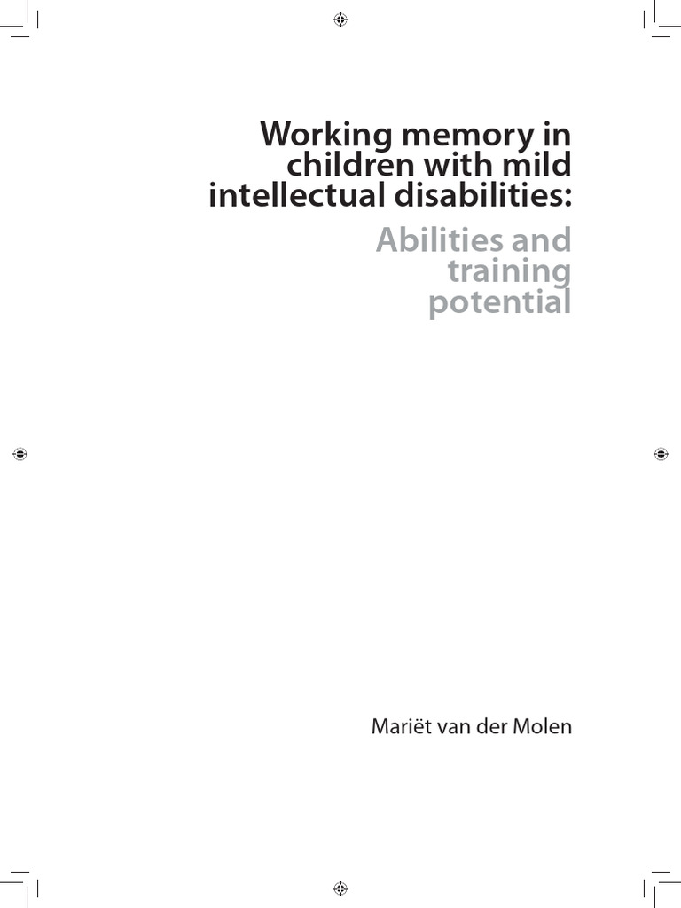 Working Memory in Children With Mild Disabilities | PDF